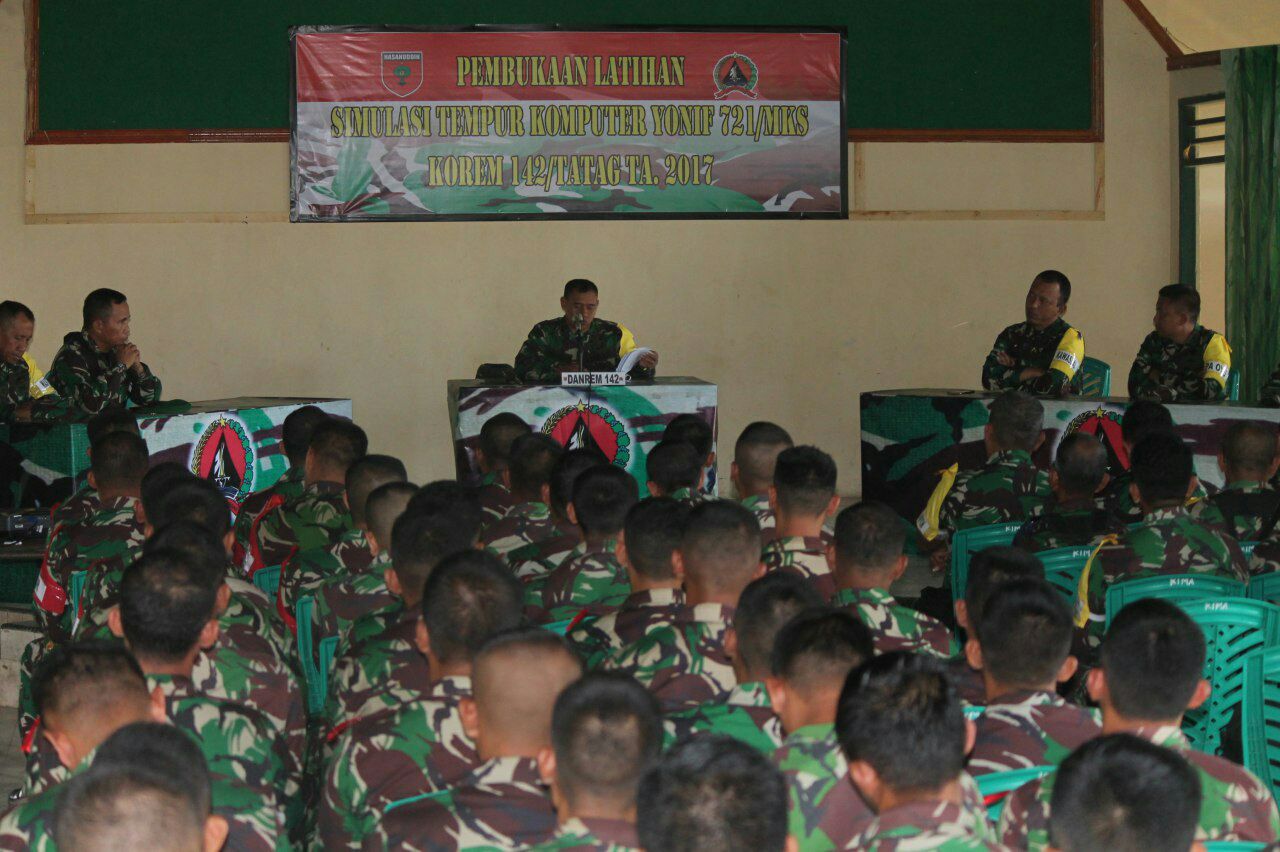 Latihan Taktis, Korem 142 Gelar Simulasi Tempur Komputer