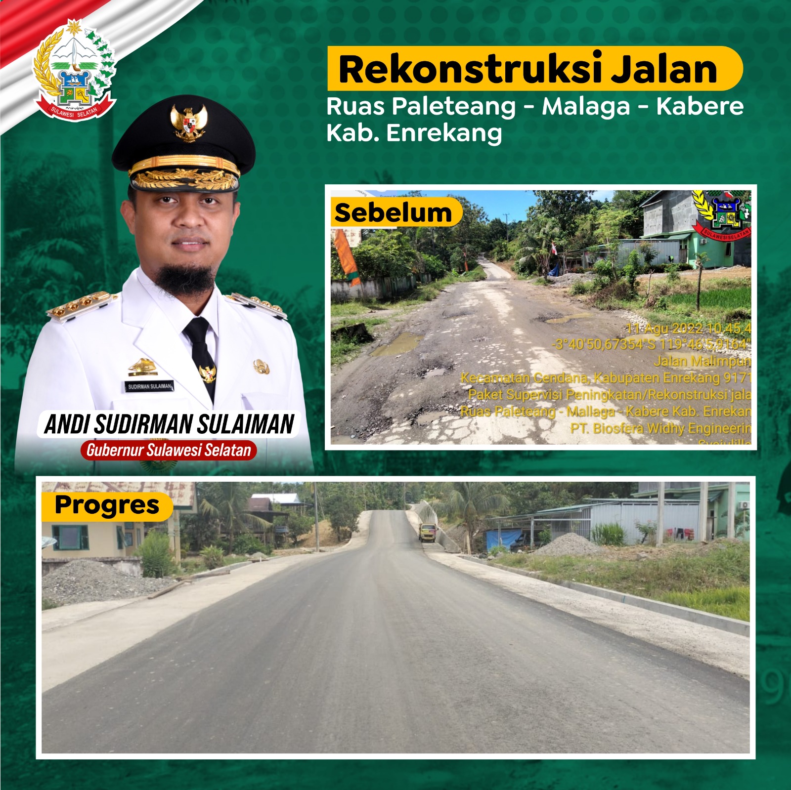 Jalan dan Jembatan Rusak pada Ruas Kabere di Enrekang Segera Rampung