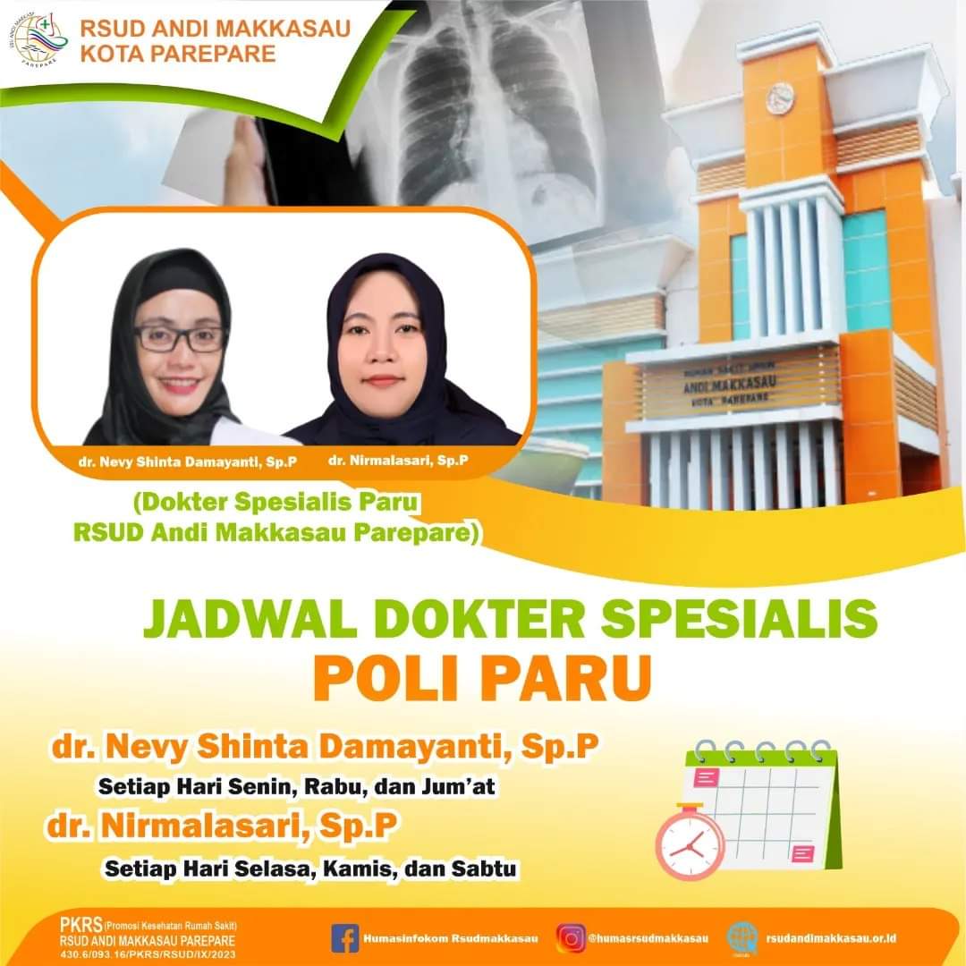 RSUD Andi Makkasau Rilis Jadwal Dokter Spesial Poli Paru, Cek Jadwalnya
