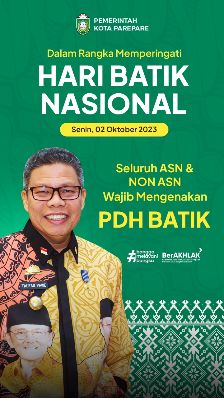 ASN dan Non ASN Pemkot Parepare Diwajibkan Mengenakan PDH Batik ...