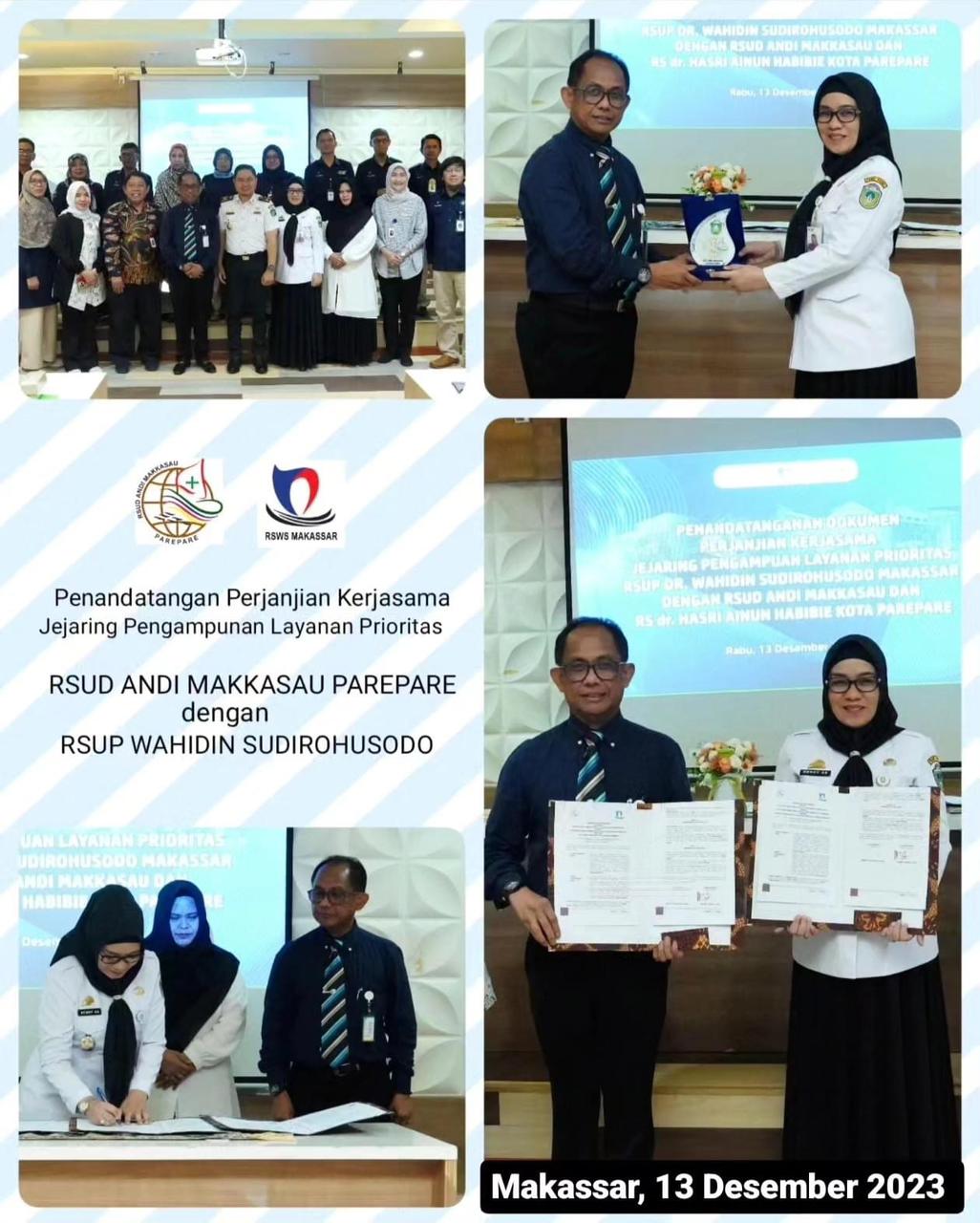 RSUD Andi Makkasau Parepare Bersama RSUP Wahidin Makassar Teken Mou Jejaring Layanan Prioritas